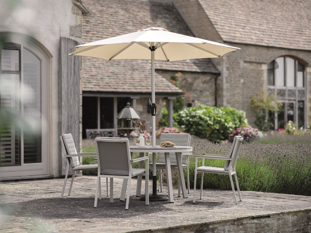 Zurich Round Dining Table & 4 Chairs Set - Mocha – Plymouth Garden Centre